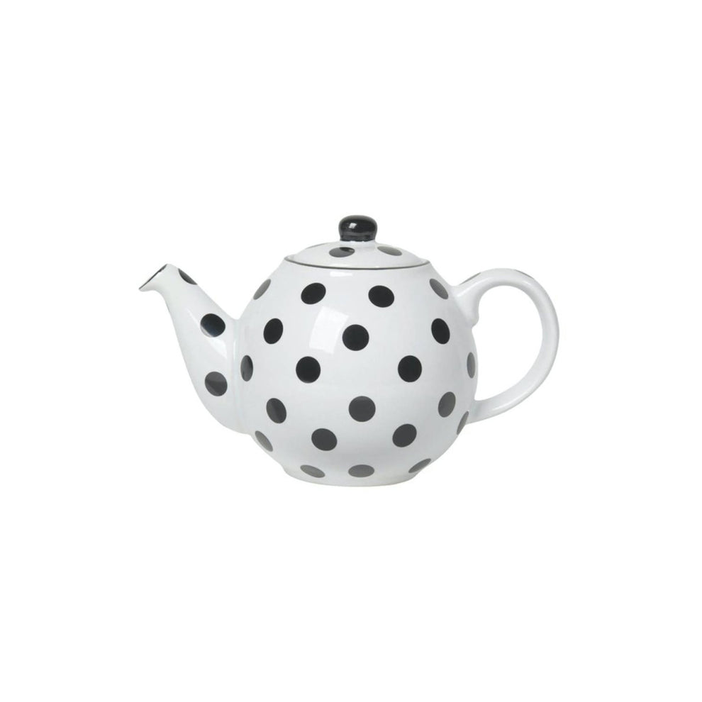 Teapot 2-Cup White with Black Spots – Golden Monkey Tea Company
